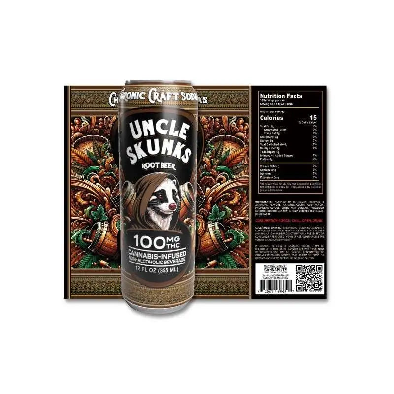 Uncle Skunks Root Beer 100mg Delta 9 Craft Soda – Midwest Kenosha